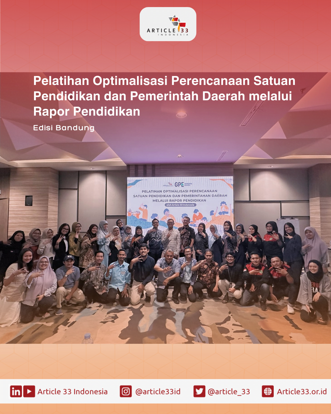 Kegiatan Batch 2: "Pelatihan Optimalisasi Perencanaan Satuan Pendidikan ...